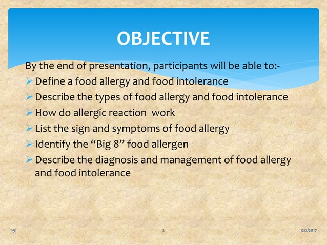 Food allergies and food intolerances ppt | PPTX