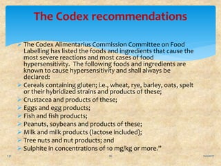 Food allergies and food intolerances ppt | PPTX