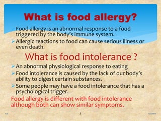 Food allergies and food intolerances ppt | PPTX