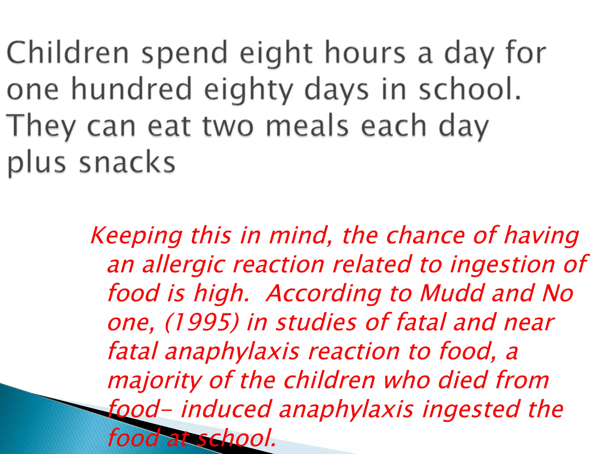 Food Allergies At School Introduction Slides | PPT