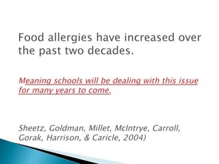 Food Allergies At School Introduction Slides | PPT