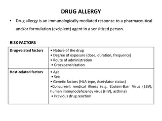 Food allergy , chemical and drug allergy - PHARM D | PPTX