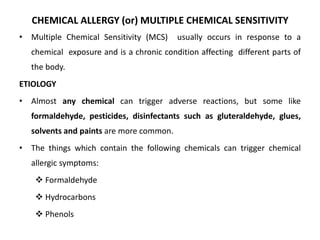 Food allergy , chemical and drug allergy - PHARM D | PPTX