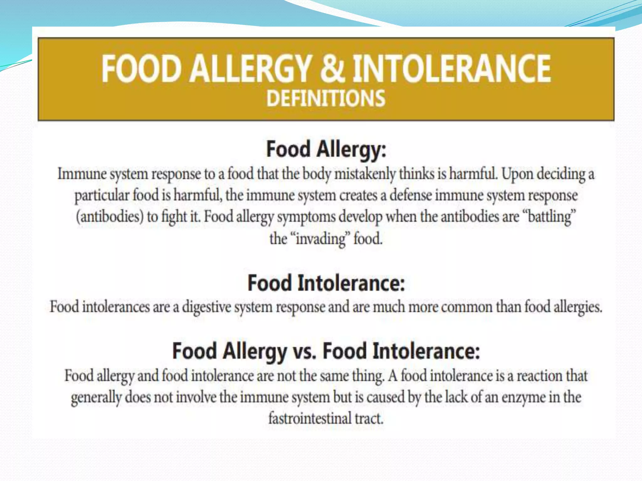 Food allergy and intolerances | PPTX