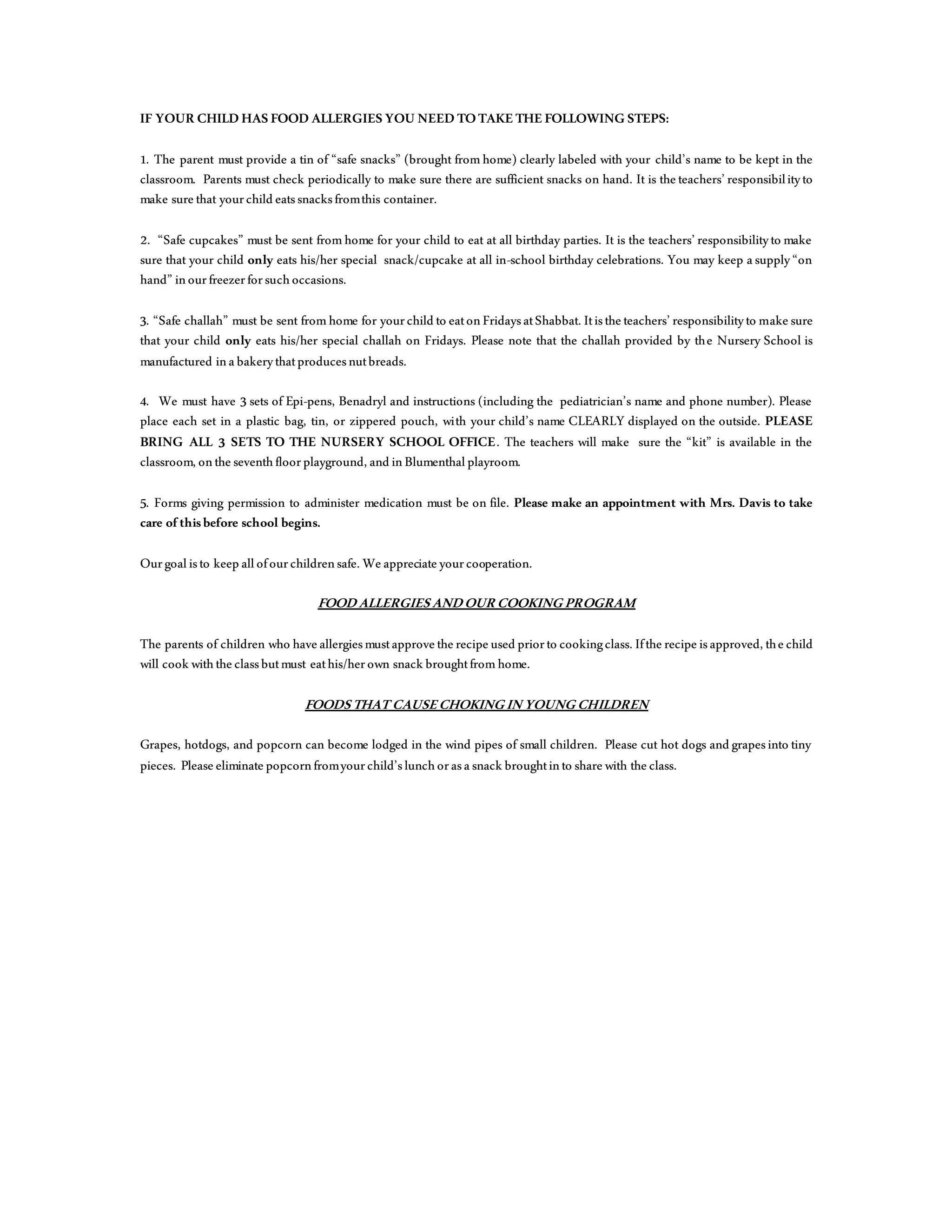 Food allergy policy | DOCX