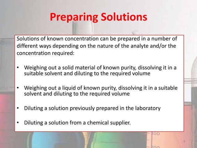 Preparing, Diluting of solutions of different Strengths & safety ...