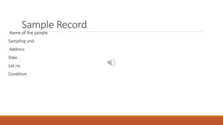 Basic Steps in Food Analysis and sampling strategies.pptx | Food & Drink