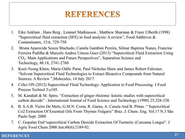 Supercritical Fluid Extraction in Food Analysis | PPTX | Chemistry | Science