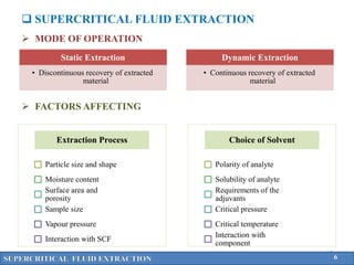 Supercritical Fluid Extraction in Food Analysis | PPTX