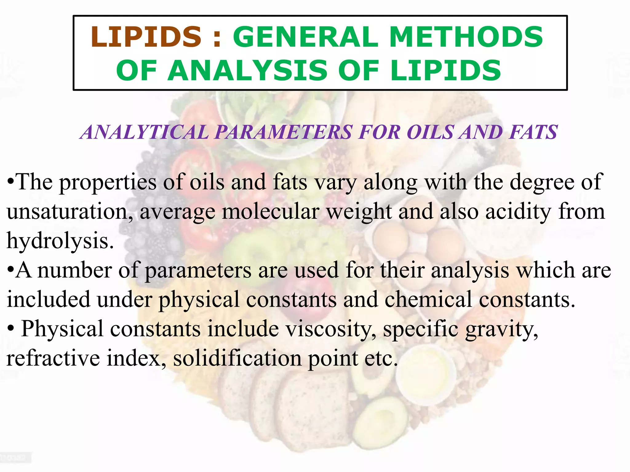 Lipids (Part-1) || Food Analysis || Pharmaceutical Analysis Department ...