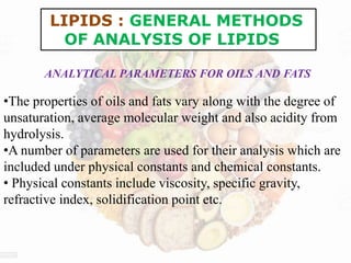Lipids (Part-1) || Food Analysis || Pharmaceutical Analysis Department ...