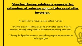 Food analysis of honey - Layen Eynon method | PDF