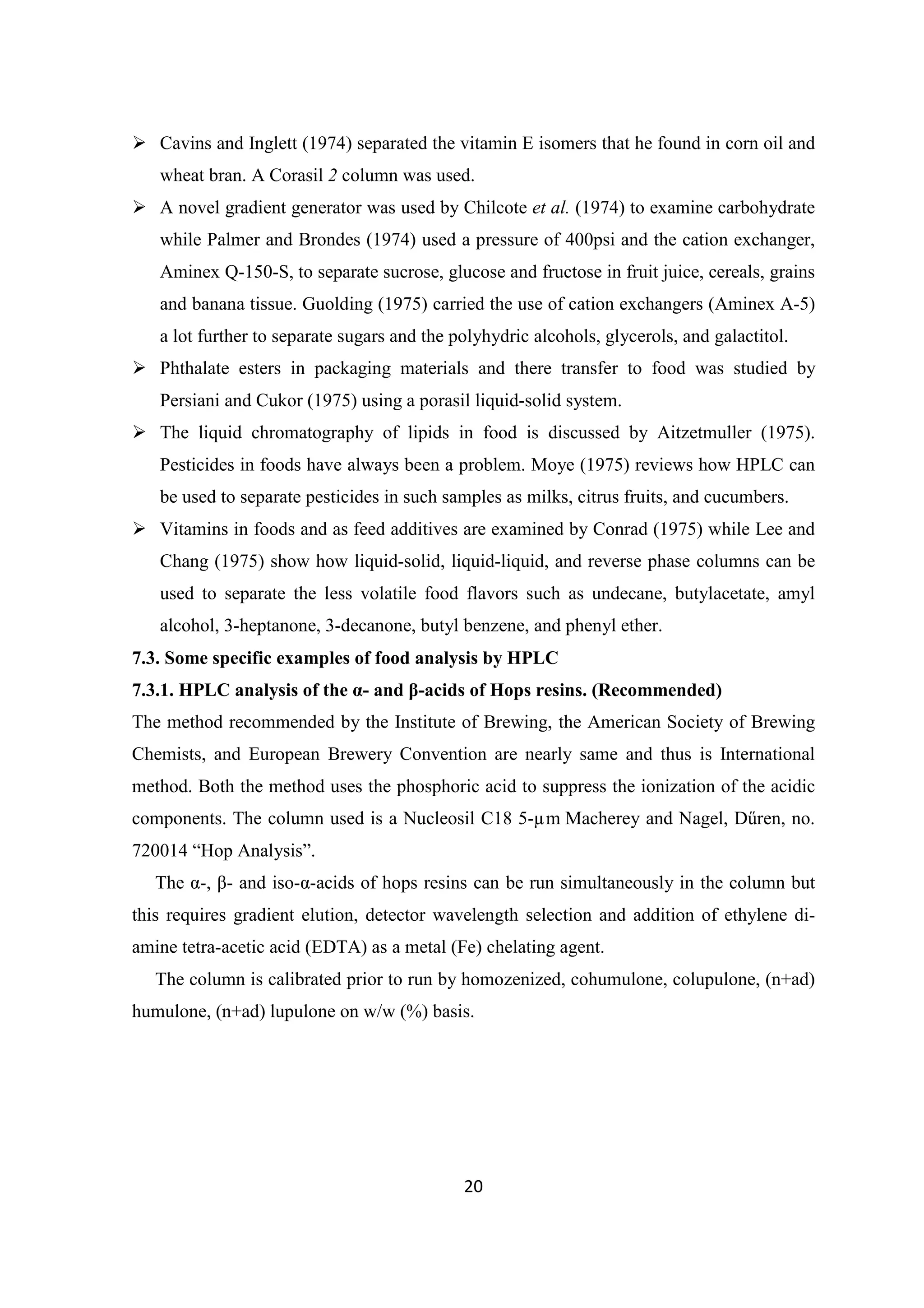 Food analysis using hplc-a class seminar | PDF
