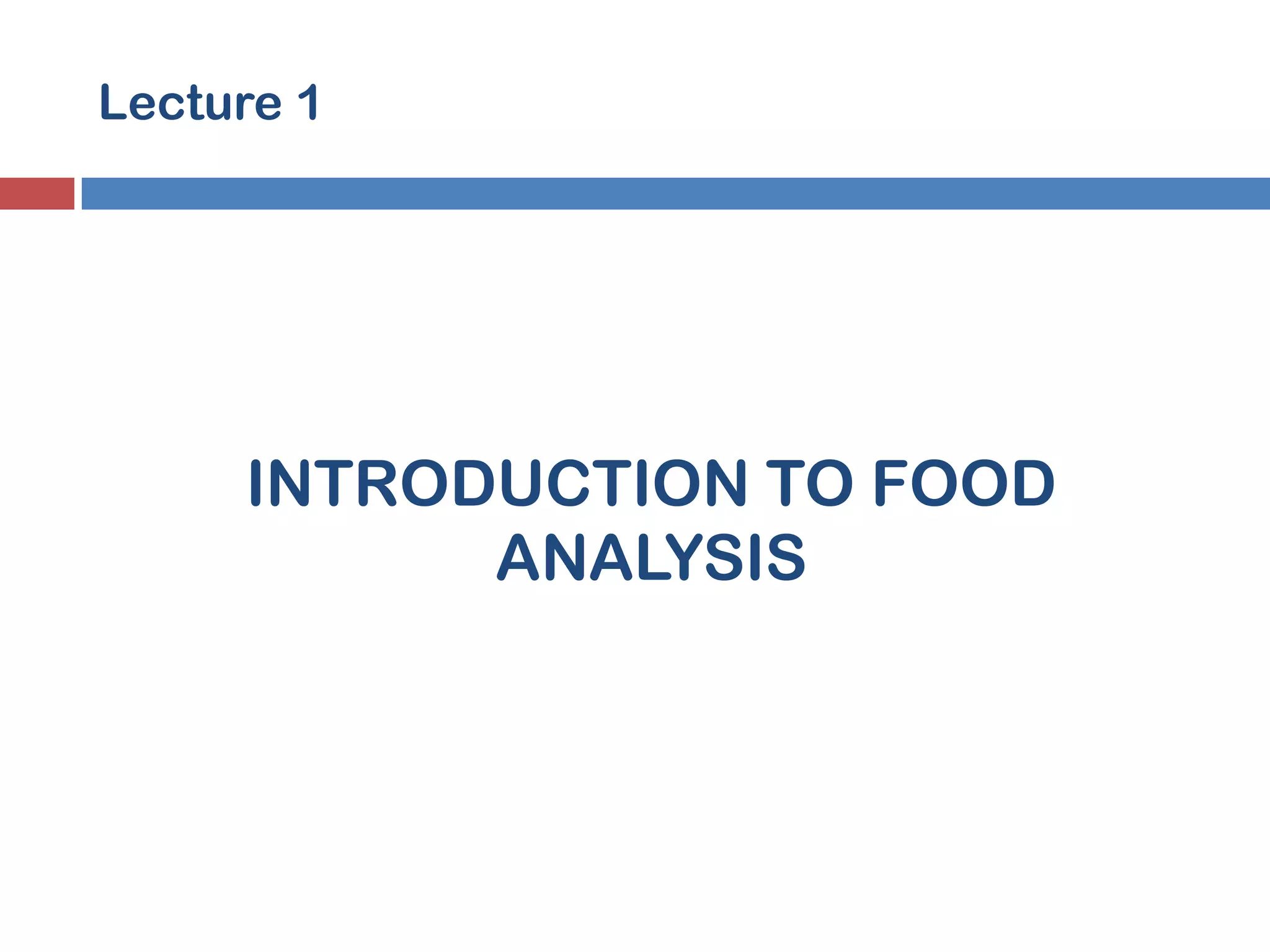 Food analys lecture 1 3 | PDF