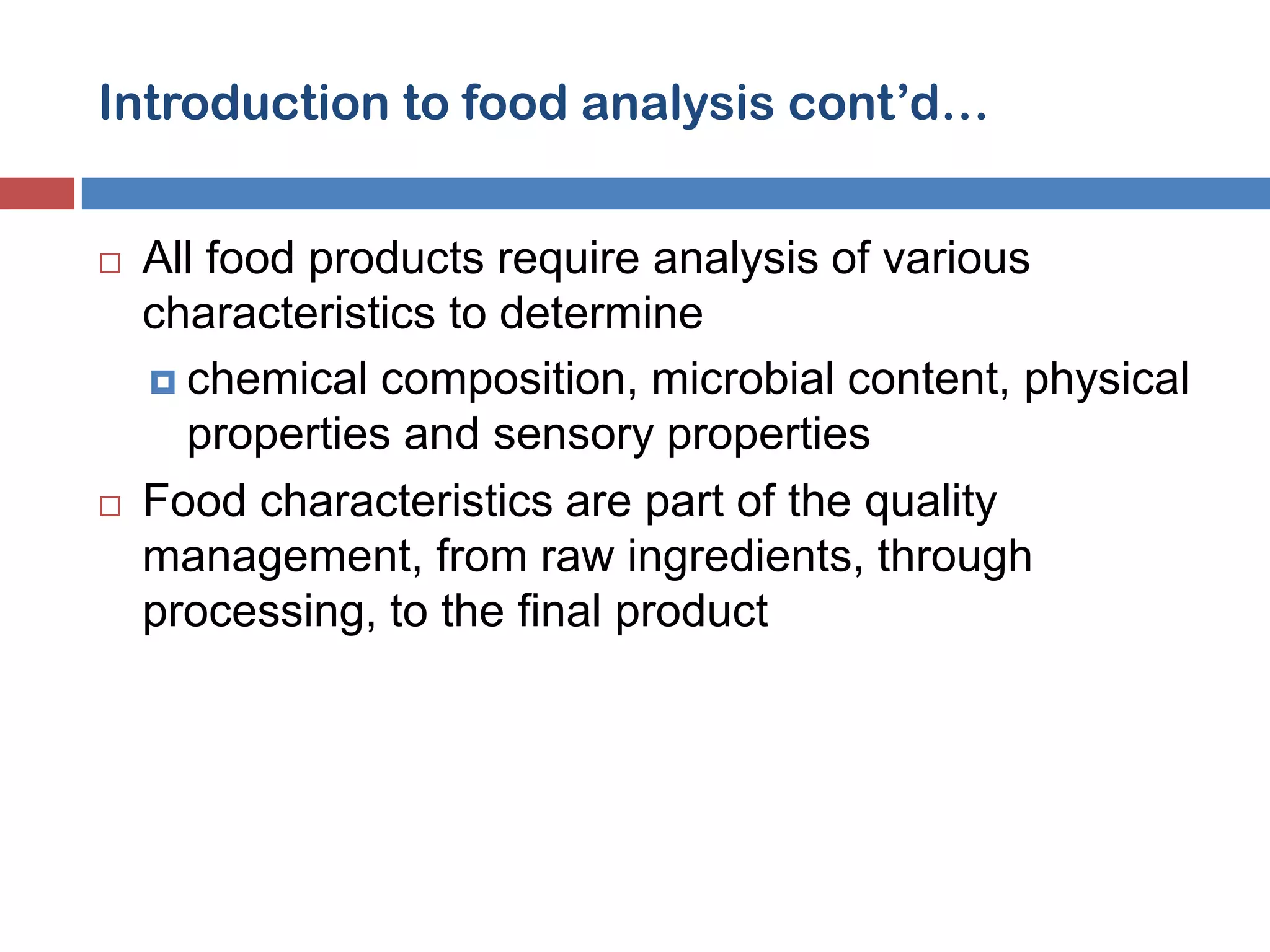 Food analys lecture 1 3 | PDF