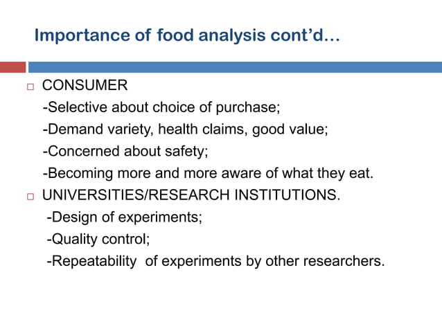 Food analys lecture 1 3 | PDF | Food Industry | Industries