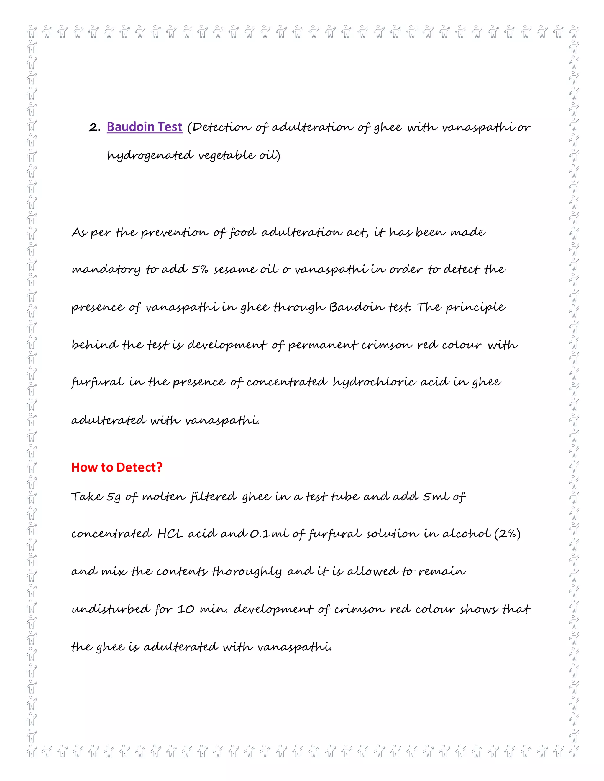 Food and Adulteration - 12th Class Chemistry Project | DOCX