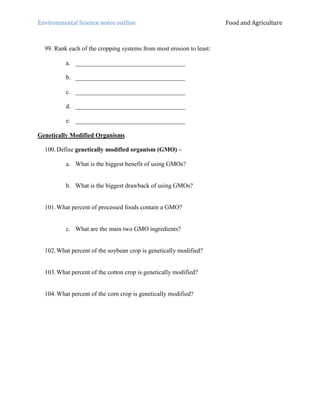 Food and agriculture notes outline[1] | DOCX