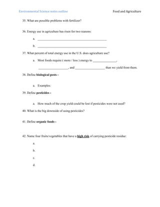 Food and agriculture notes outline[1] | DOCX