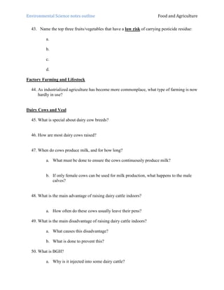 Food and agriculture notes outline[1] | DOCX