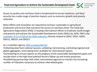 Food and agriculture to achieve the sustainable development goals | PDF