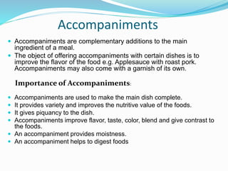 Food and beverage accoipment and garnishes | PPTX