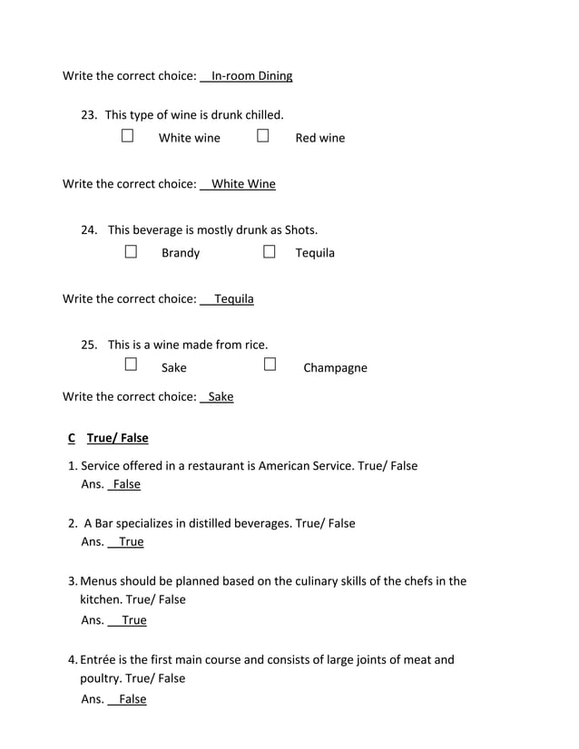 FOOD AND BEVERAGE ASSESSMENT TEST-1Imdadul docx.docx
