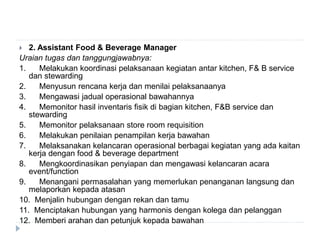 Food and beverage departement | PPTX