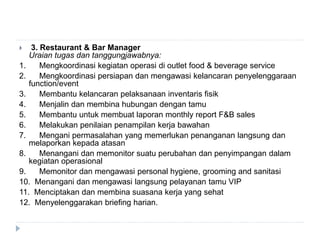 Food and beverage departement | PPTX