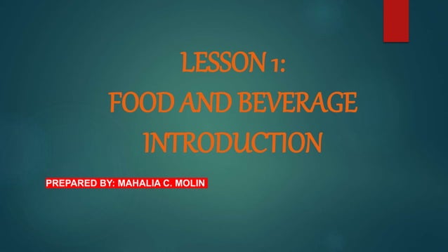 FOOD AND BEVERAGE INTRODUCTION.pptx | Food Industry | Industries