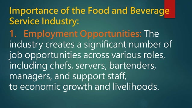 FOOD AND BEVERAGE INTRODUCTION.pptx | Food Industry | Industries