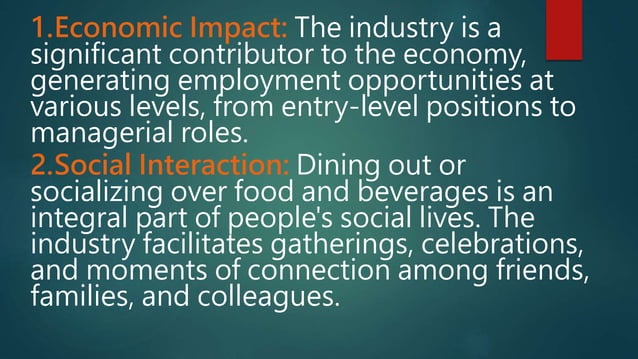 FOOD AND BEVERAGE INTRODUCTION.pptx | Food Industry | Industries