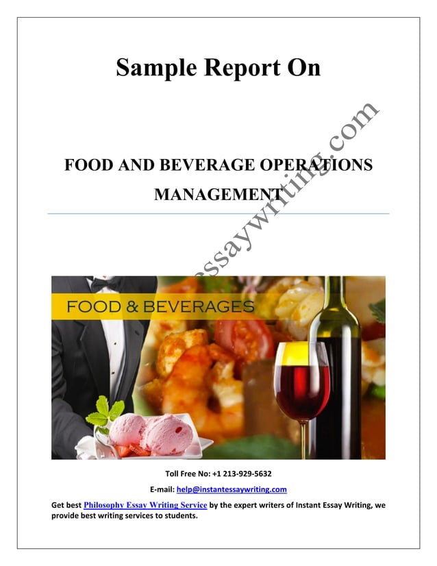 Sample Report on Food and Beverage Operations Management | PDF | Food ...