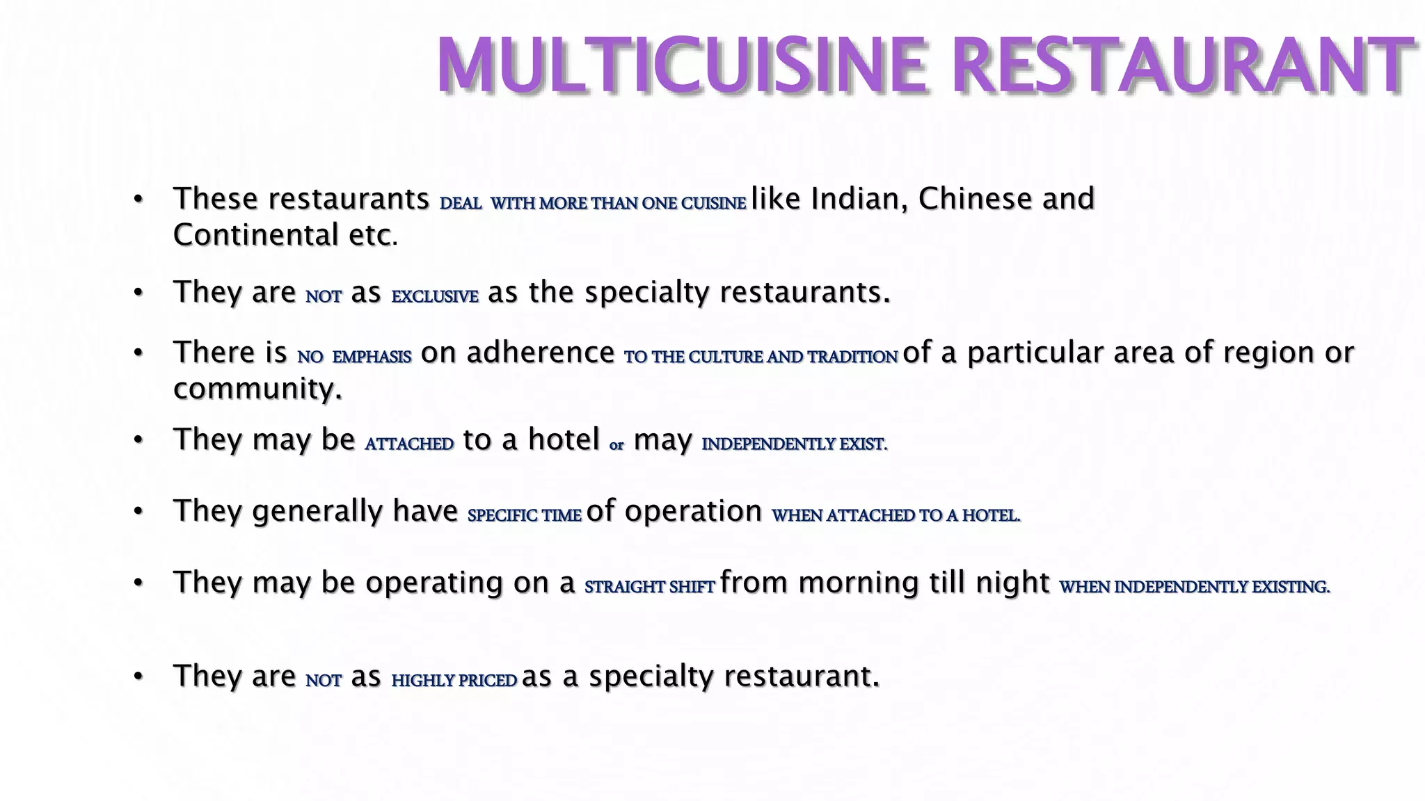 Food and beverage outlets | PPTX
