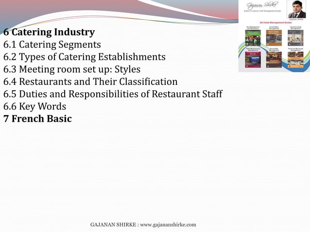 Food and beverage service management book | PPT