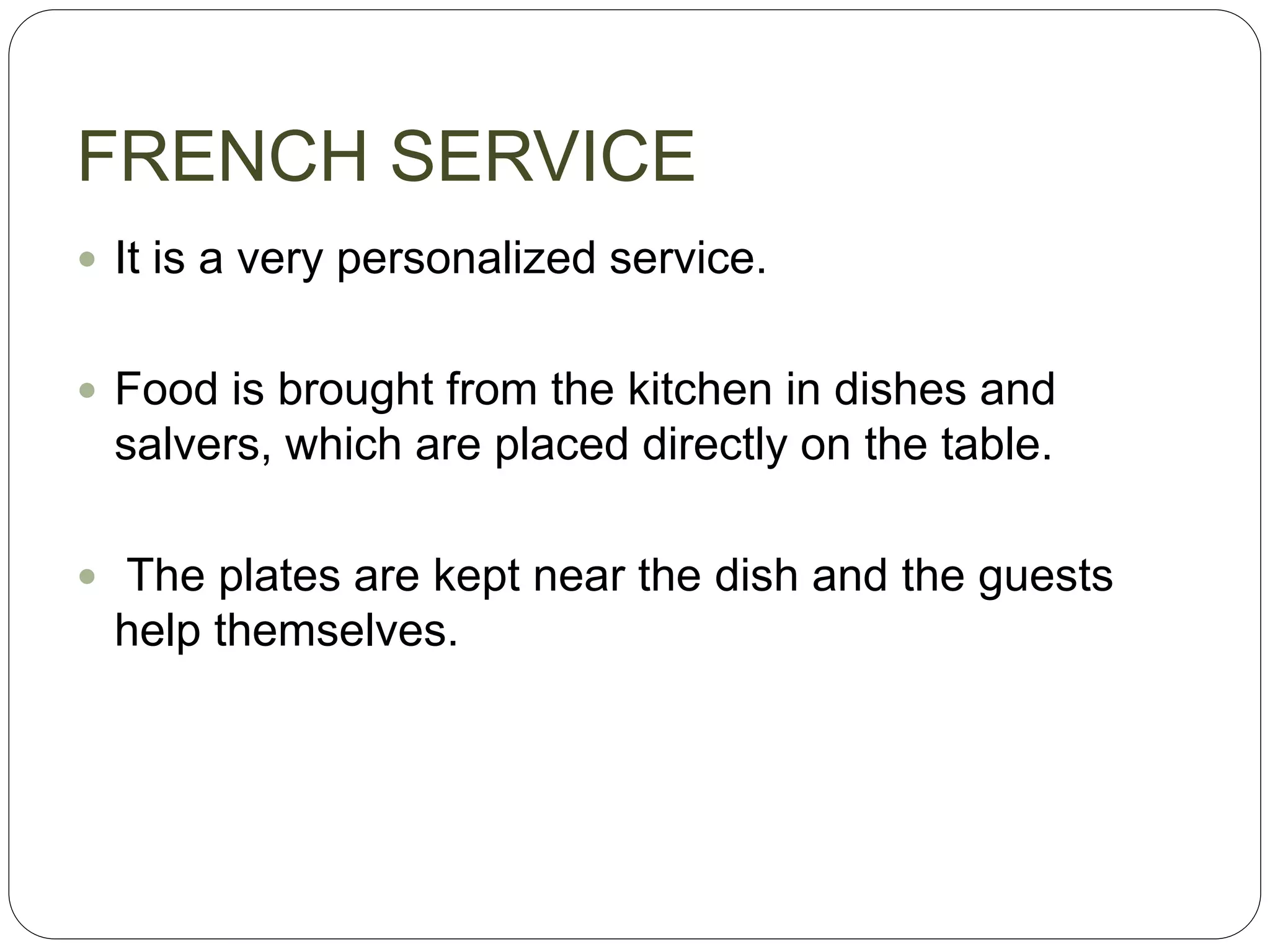 Food and beverage service methods | PPTX