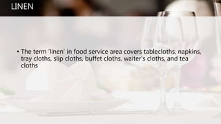 Food and beverage service operating equipments | PPTX