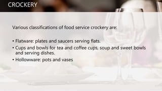 Food and beverage service operating equipments | PPTX
