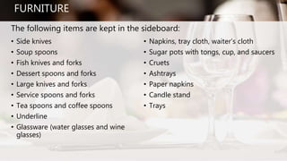 Food and beverage service operating equipments | PPTX