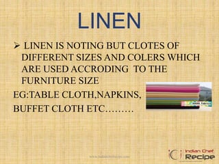 Food and beverage service operating equipments and it’s maintenance | PPTX