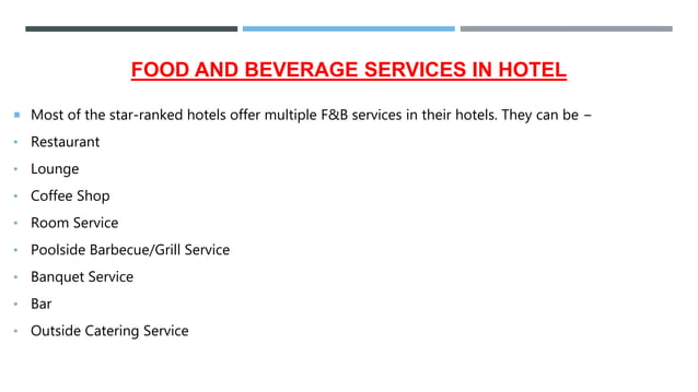 Food And Beverage Services training.pptx | Bars & Restaurants | Attractions