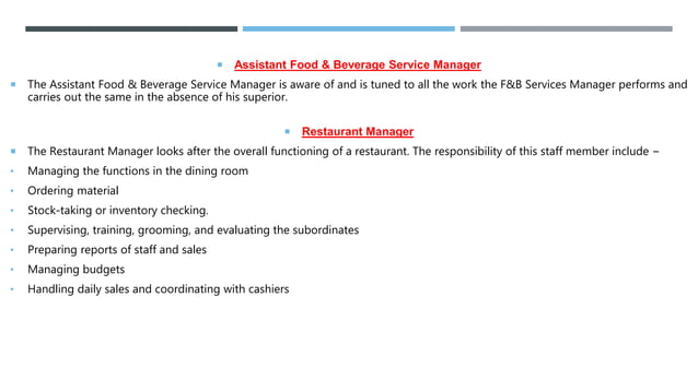 Food And Beverage Services training.pptx | Bars & Restaurants | Attractions
