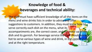 Food and Beverages PPT Discussion about the attirbutes of someone ...