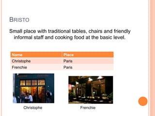 Food and beverages service assigment of examples of types of retaurants ...