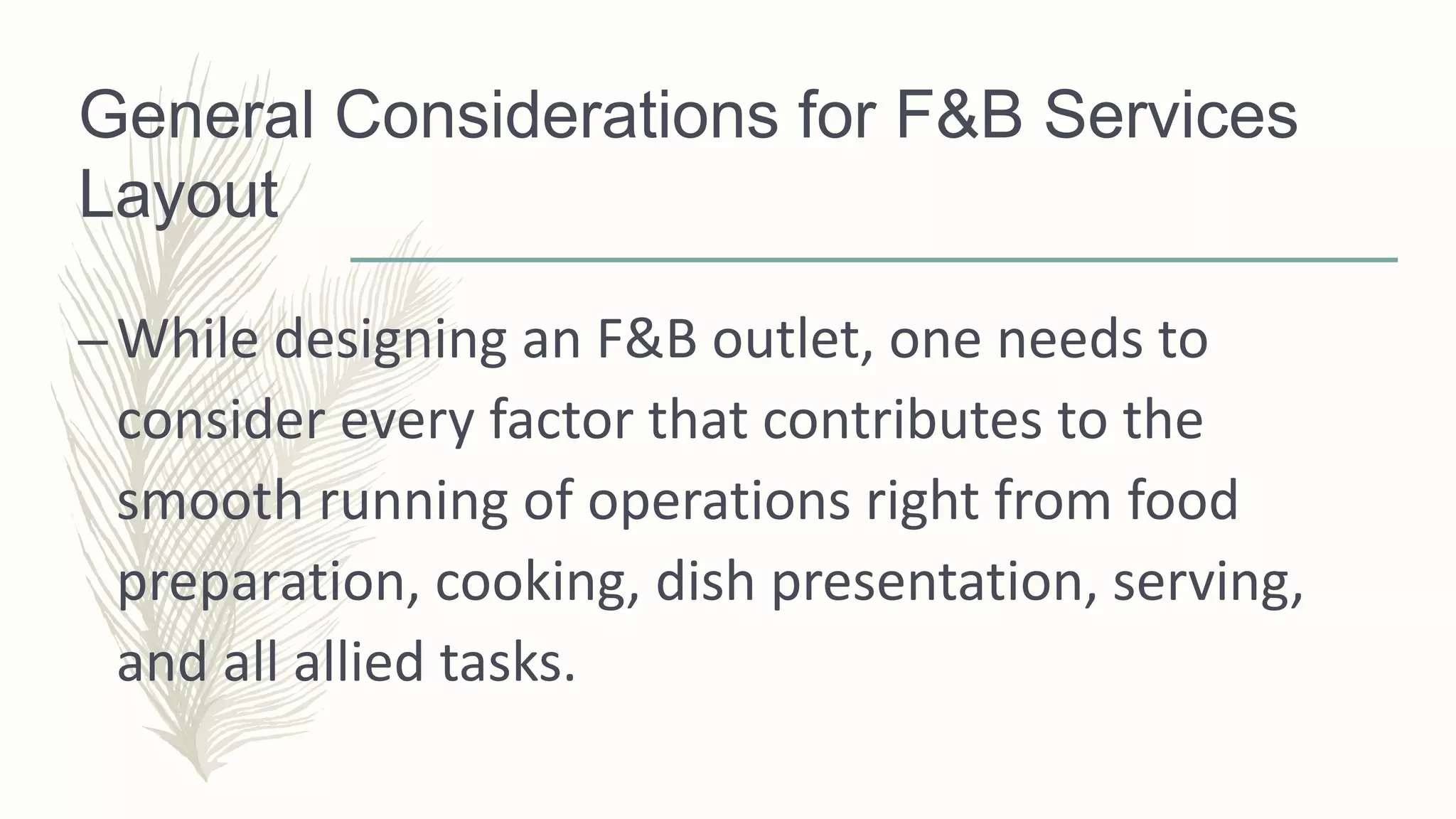 Food and beverages service outlet. | PPTX