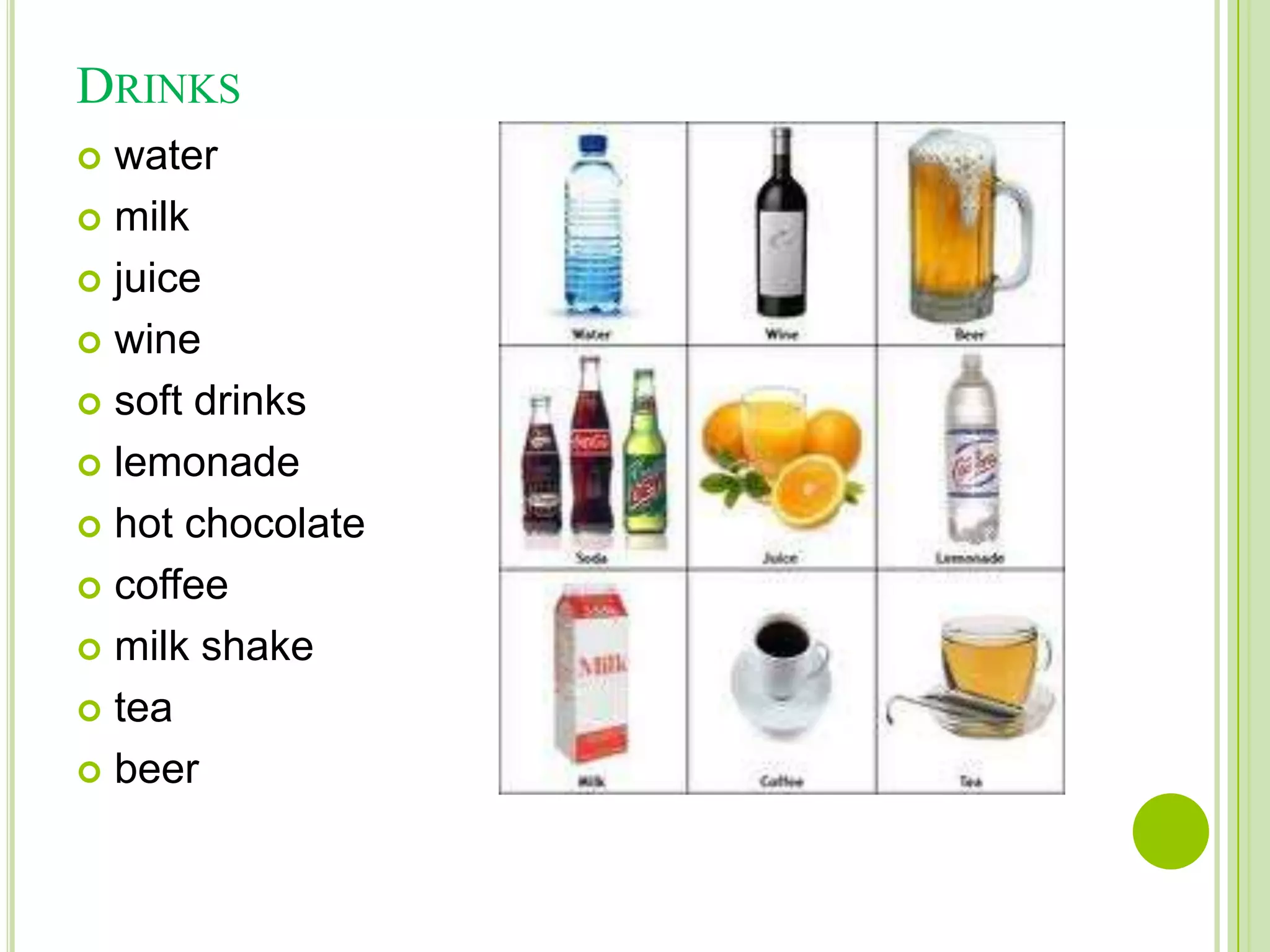 Food and drinks | PPTX | Food & Drink