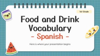 Food and Drink Vocabulary - Spanish - 1st grade by Slidesgo.pptx