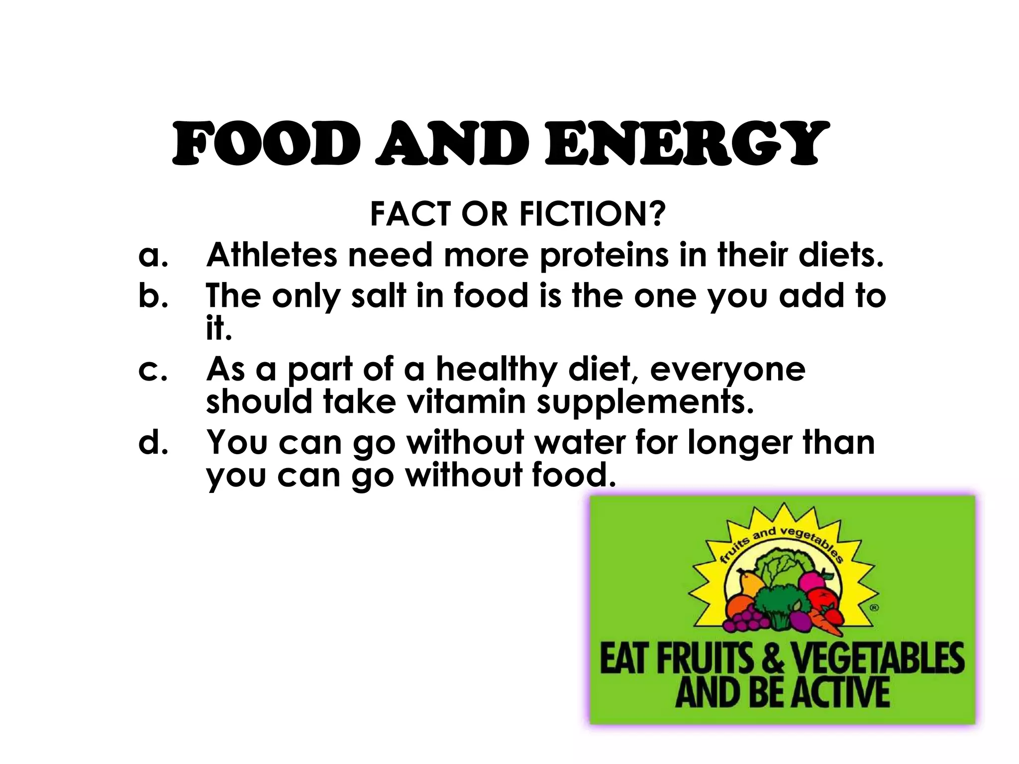 Food and energy | PPT