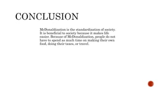 food and health in the age of mcdonaldization | PPT