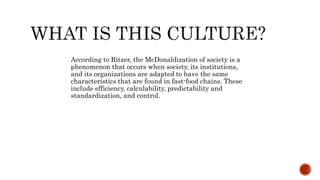 food and health in the age of mcdonaldization | PPT